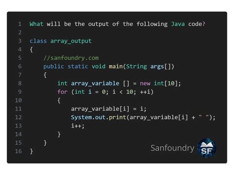Sanfoundry On Linkedin Java Quiz