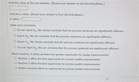 Solved The Variance In A Production Process Is An Important
