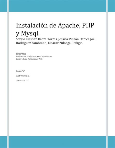 Pdf Instalación De Apache Php Y Mysqlinstalación De Apache Php Y
