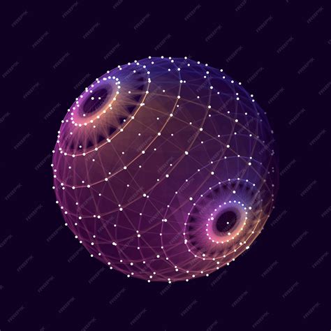 Premium Vector Technology Grid Sphere Blue Sphere Consisting Of Points And Lines Modern