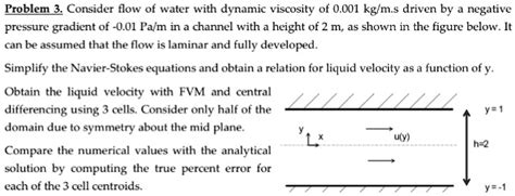 solved problem 3 consider flow of water with dynamic viscosity of 0