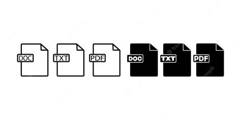 Premium Vector File Type Icon Set File Formats Txt Pdf Doc