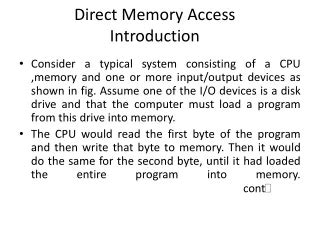 PPT DIRECT MEMORY ACCESS PowerPoint Presentation Free Download ID