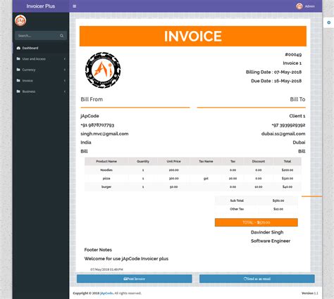 Invoicer Plus Invoice Generator Open Source Asp Net Code Market