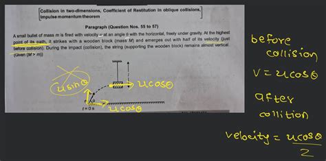 Collision In Two Dimensions Coefficient Of Restitution In Oblique Coll