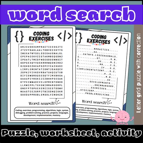 Coding Exercises Word Search Puzzle Worksheet Activity Made By Teachers