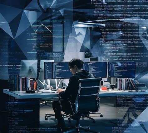 coder engineer working with his pc premium ai generated image