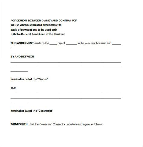 Contractor Agreement Template 23 Free Word Pdf Apple Pages Document Download