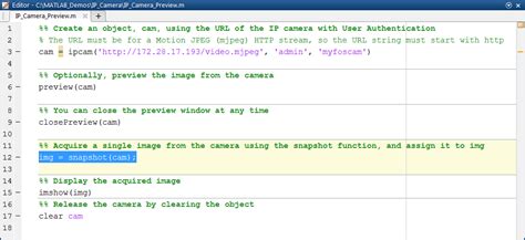 Ip Camera Support From Matlab Hardware Support Matlab And Simulink