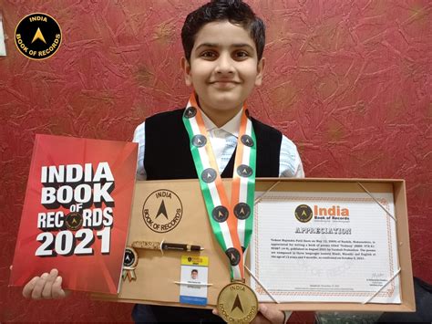 Vedant Rajendra Patil Appreciation India Book Of Records
