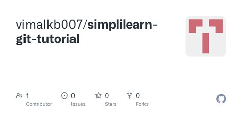 GitHub Vimalkb Simplilearn Git Tutorial
