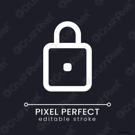 Padlock Pixel Perfect White Linear Ui Icon For Dark Theme Stock Vector Crushpixel