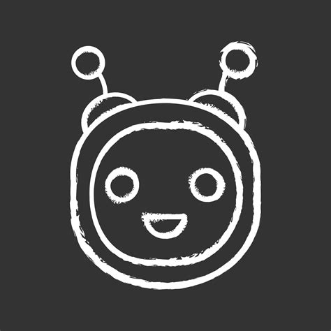 ícone De Giz Do Chatbot Talkbot Robô Moderno Cabeça Redonda Rindo