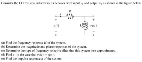 Solved Consider The Lti Resistor Inductor Rl Network With