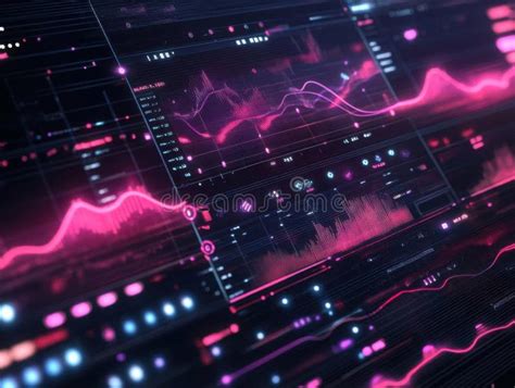 Visualizing Data Dynamic Charts Graphs Illuminate Trends Futuristic Interface With Neon
