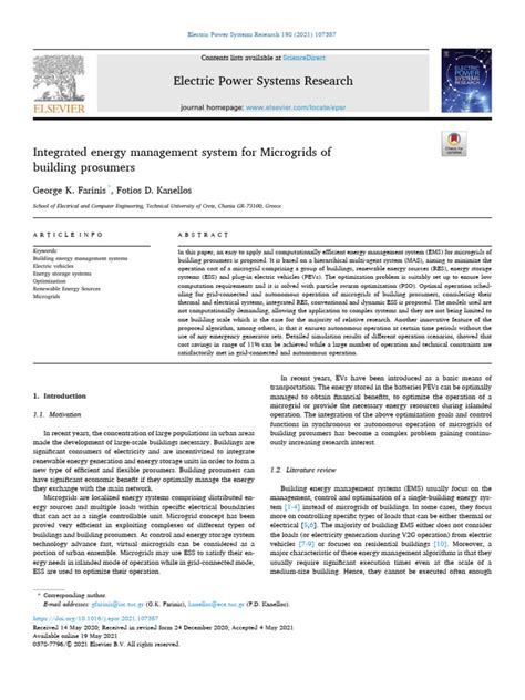 integrated energy management system for microgrids of pdf