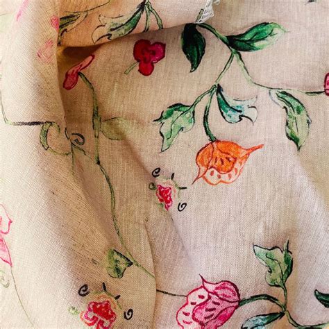 Flower Linen Fabricfloral Fabricplant Fabriccurtain Fabricprint