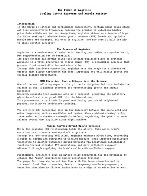 Arginine Growth Hormone Ascend Pdf Arginine Growth Hormone