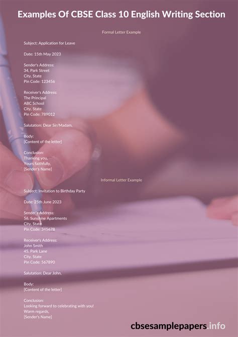 Cbse Class 10 English Writing Section Format Examples Topics Exercises Cbse Sample Papers