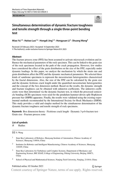 Simultaneous Determination Of Dynamic Fracture Toughness And Tensile
