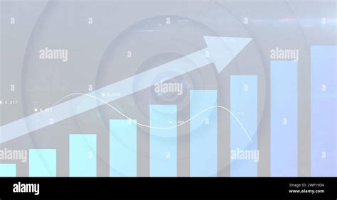 Digital Image Of Statistical Data Processing Against Concentric Circles On White Background