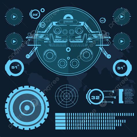Background With Futuristic User Interface Design Concept With Hud Elements Vector Navigator