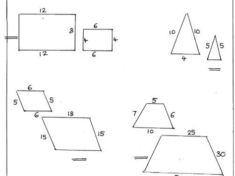 scaling lengths proportion ratio using shapes teaching resources