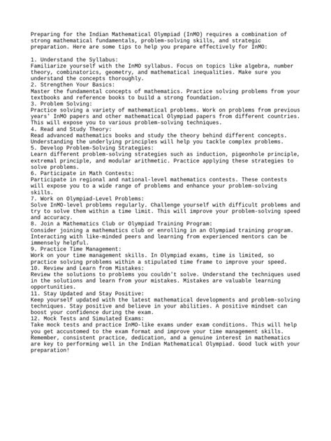 Preparing For The Indian Mathematic Pdf Mathematics Learning