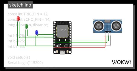 Ultrasonic Starter Wokwi ESP32 STM32 Arduino Simulator