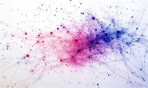 Abstract Network Visualization With Colorful Nodes And Lines Vibrant