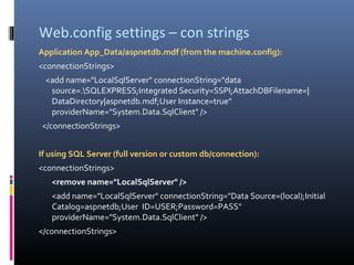 Implementing ASP NET Role Based Security PPT