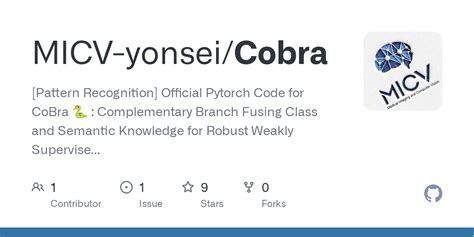 Github Micv Yonsei Cobra Pattern Recognition Official Pytorch Code For Cobra