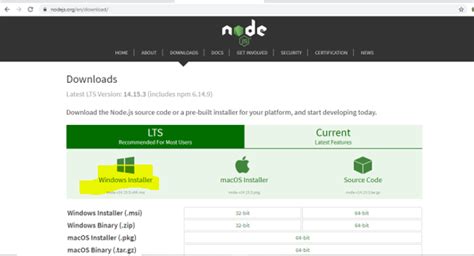 install nodejs and npm on windows run your first node js app