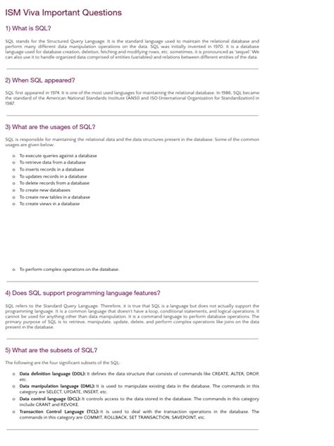 Viva Questions Pdf Database Index Sql