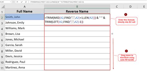How To Reverse Names In Excel 3 Quick Methods Excel Insider