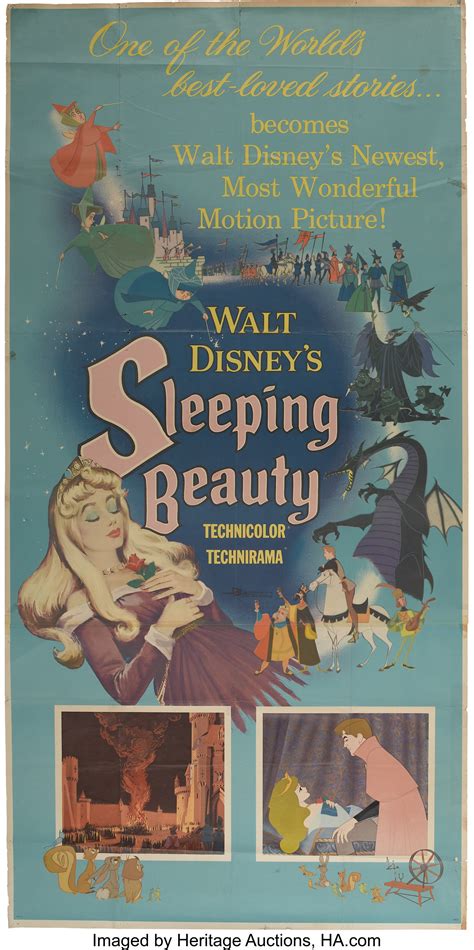 Sleeping Beauty Three Sheet Poster Disney 1959 Memorabilia Lot