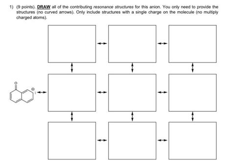 solved 1 9 points draw all of the contributing resonance