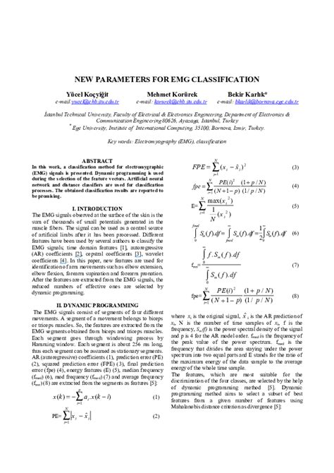 pdf new parameters for emg classification