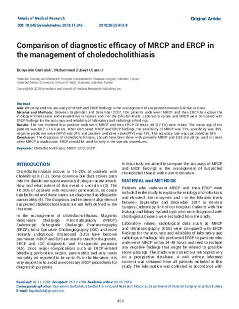 Pdf Comparison Of Diagnostic Efficacy Of Mrcp And Ercp In The
