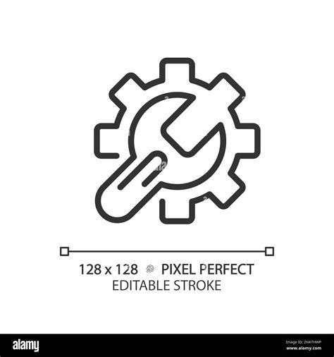 Setup Pixel Perfect Linear Icon Stock Vector Image And Art Alamy