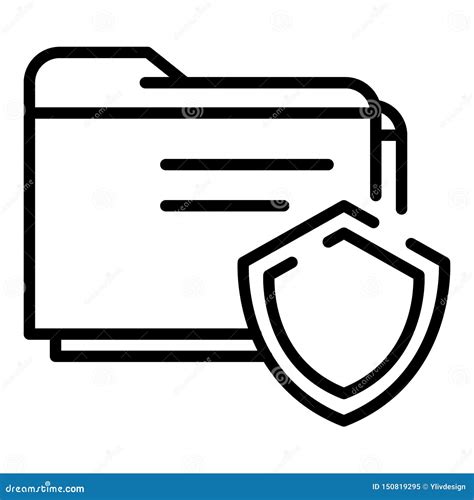 Protected Folder Icon Outline Style Stock Vector Illustration Of Computer Directory 150819295