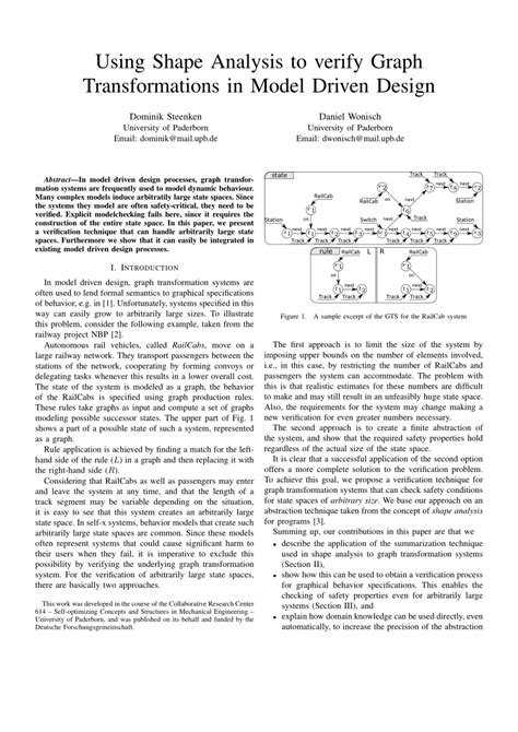 pdf using shape analysis to verify graph transformations in model