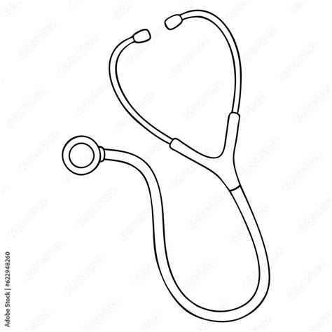 Stethoscope Outline Illustration Stock Vector Adobe Stock