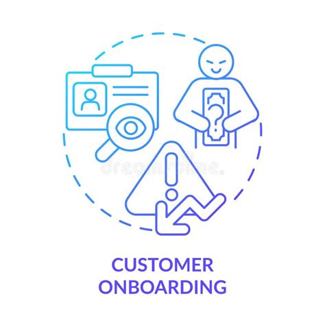 Customer Onboarding Blue Gradient Concept Icon Stock Vector