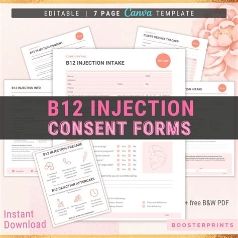 B12 Injection Forms B12 Injection Consent Forms Iv Therapy Intake Form