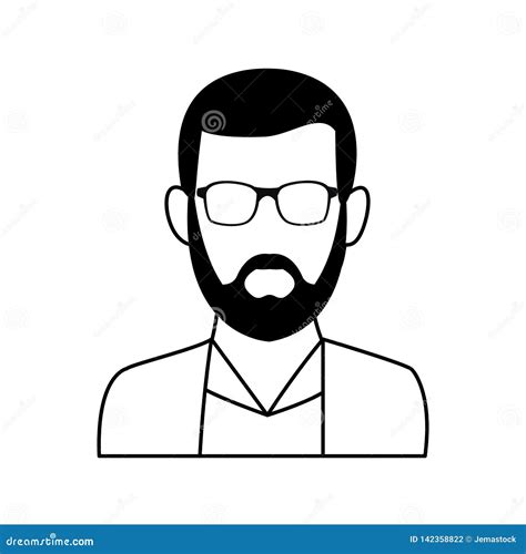 Man Faceless Avatar Line Icon Default Profile Vector Illustration
