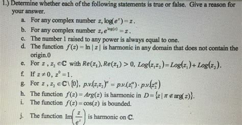 solved determine whether each of the following statements is