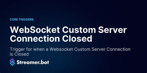 Websocket Custom Server Connection Closed Streamerbot Docs