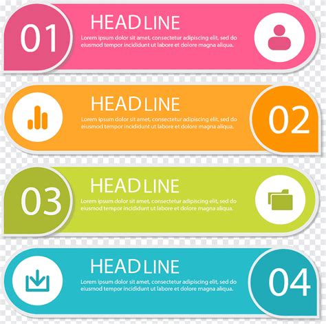1 4 헤드 라인 Lorem Ipsum 일러스트 인포 그래픽 프리젠 테이션 차트 플랫 물방울 배너 페이지 컬러 카탈로그 컬러 스플래쉬 텍스트 Png Pngegg