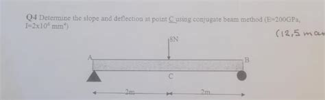 Solved Q4 Determine The Slope And Deflection At Point C